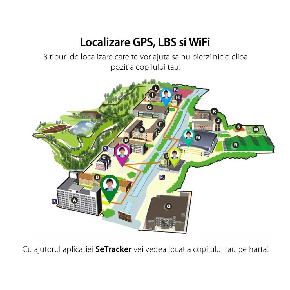 Ceas smartwatch copii, GPS, Y31, 4G, waterproof, negru - eMAG.ro