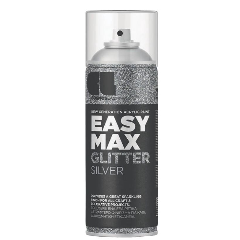 Spray vopsea cu sclipici Easy Max, Cosmoslac, 400ml, Argintiu - eMAG.ro