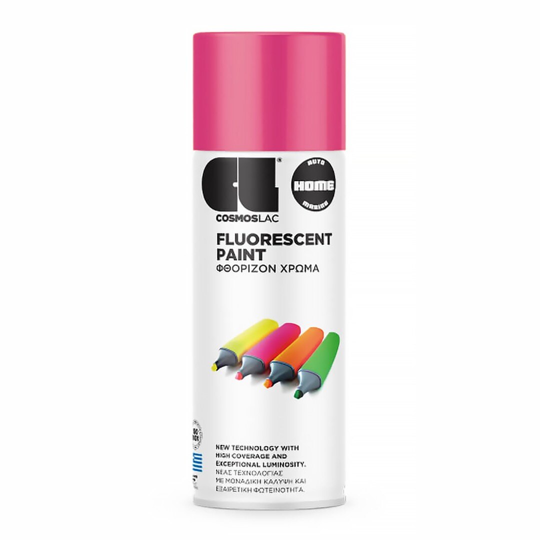 Vopsea spray, COSMOSLAC, Roz fluorescent, 400ml - eMAG.ro