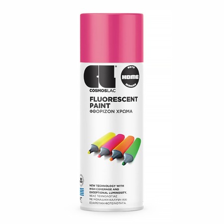 Vopsea spray, COSMOSLAC, Roz fluorescent, 400ml - eMAG.ro