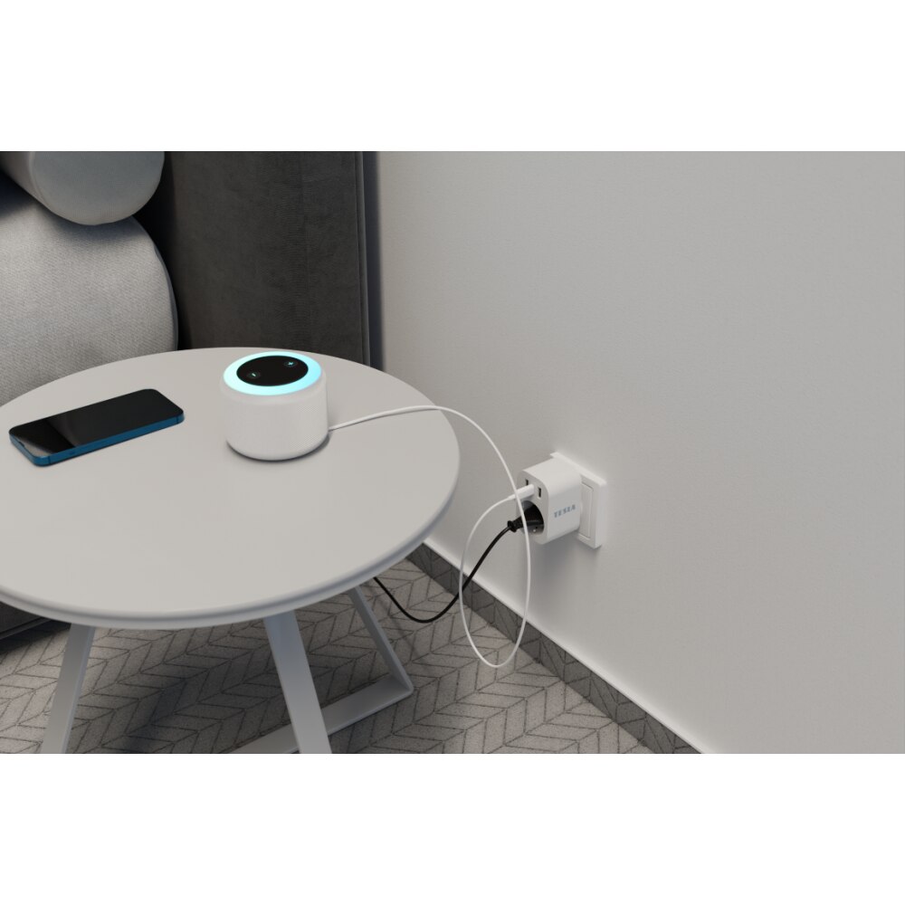 Priza inteligenta Tesla cu 3 iesiri USB (2 USB-A, 1 USB-C) - eMAG.ro