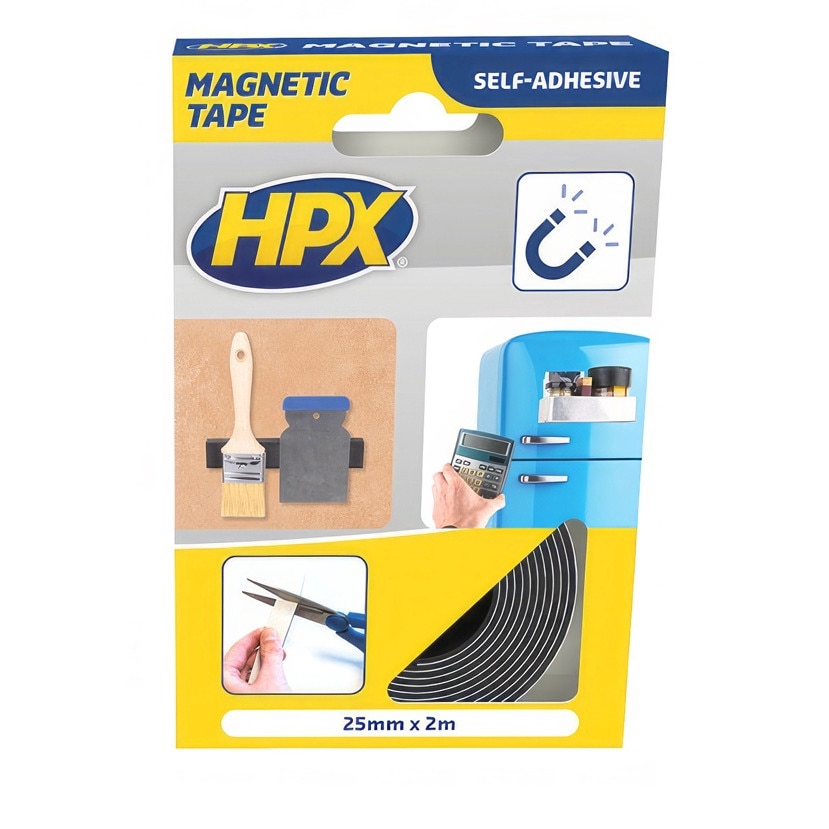 Banda magnetica autoadeziva, HPX, 300g, 25mm, 2m, Negru - eMAG.ro