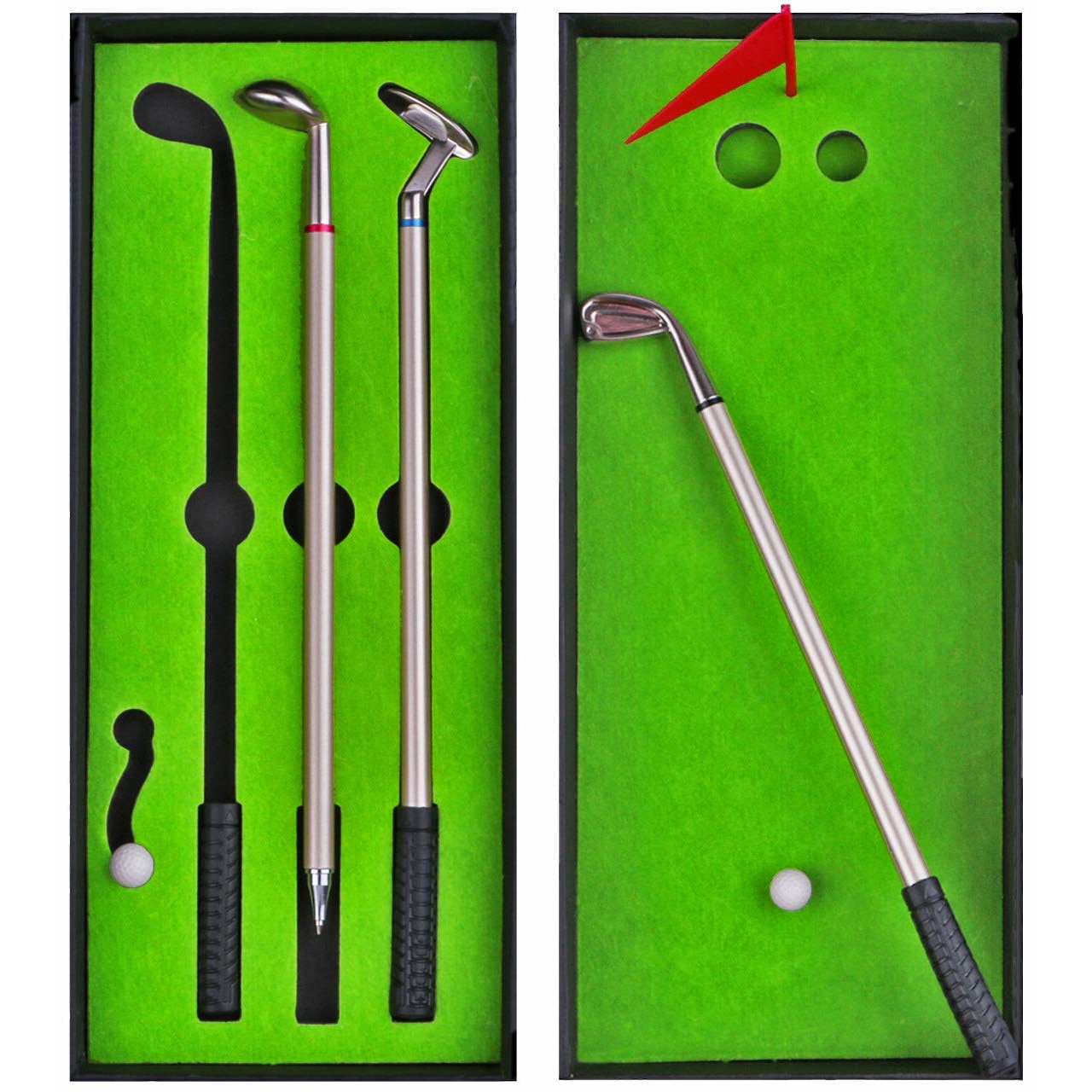 Set 3 pixuri crose golf/4 accesorii, Aluminiu, Multicolor - eMAG.ro
