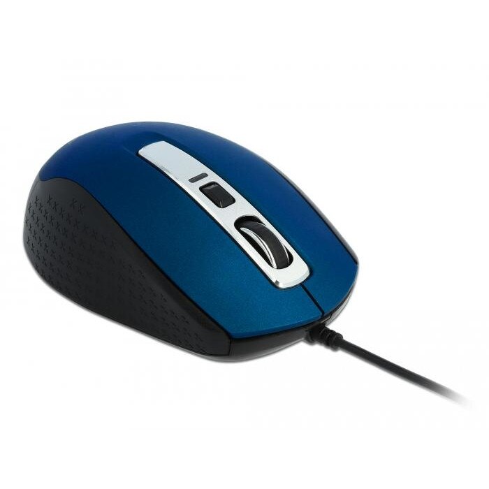 Mouse optic, DeLock, USB-A, 5 butoane, 12621P, Albastru - eMAG.ro