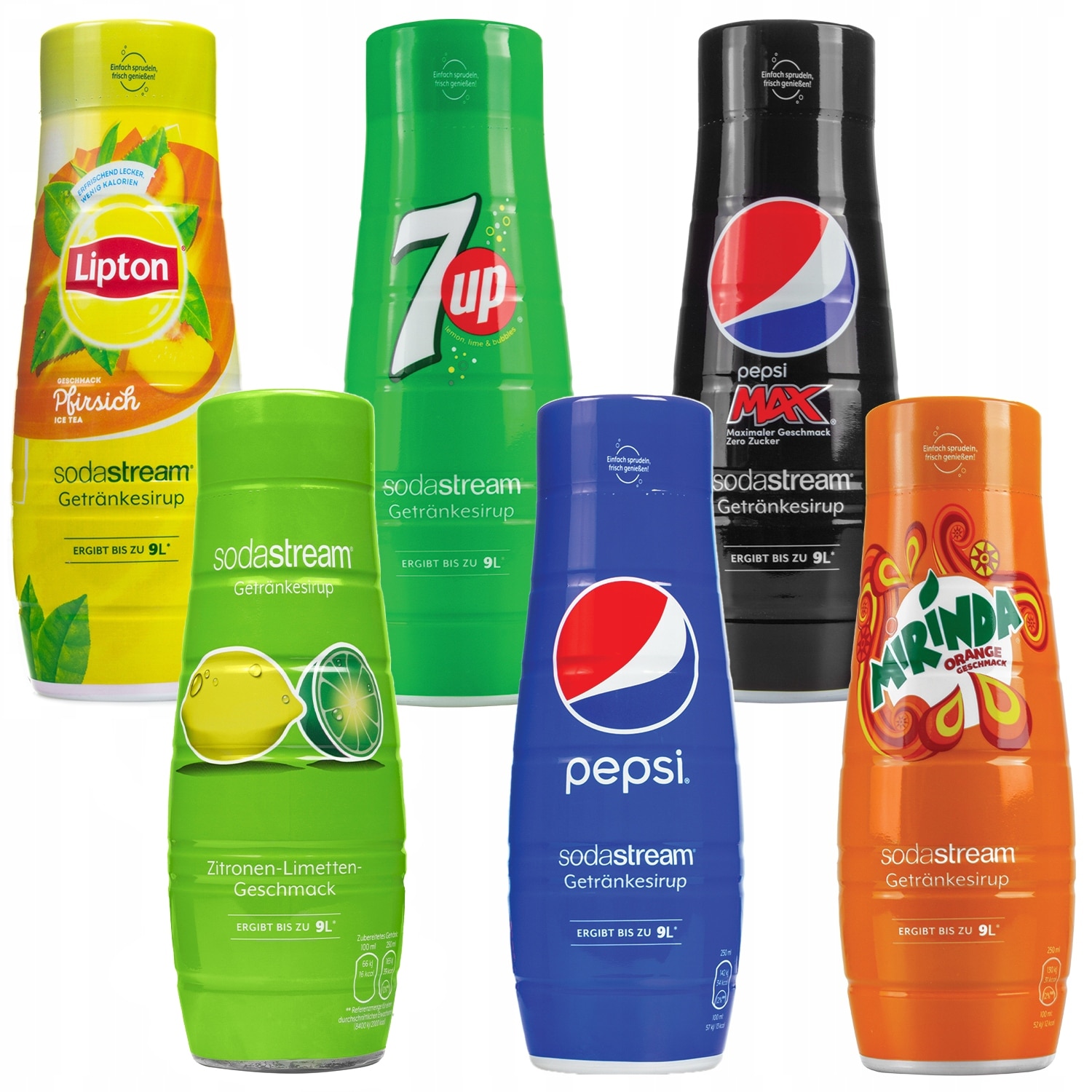 SodaStream szörp készlet Pepsi, Pepsi MAX, Mirinda, 7UP, Citrom Lime ...