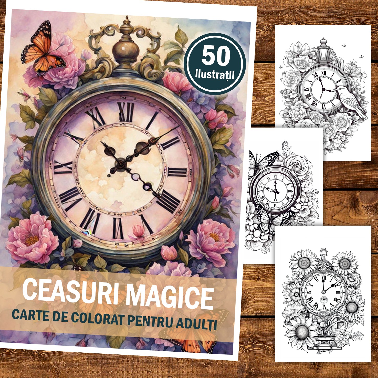 Carte de colorat pentru relaxare si antistres, 50 de ilustratii ...