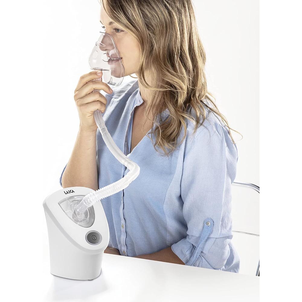 Inhalator cu ultrasunete cu aerosol, Laica, Masca pentru adulti si ...