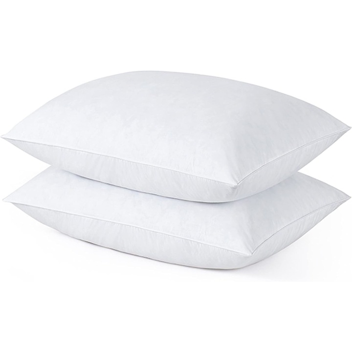 Set de 2 perne 80x80 cm, PUREDOWN, 100% husa din bumbac, umplutura cu ...