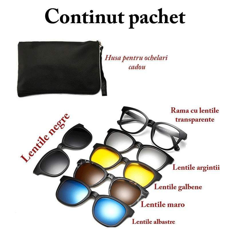 Set Ochelari SIKS De Condus Soare, Pentru Zi - Noapte, Cu Lentile ...