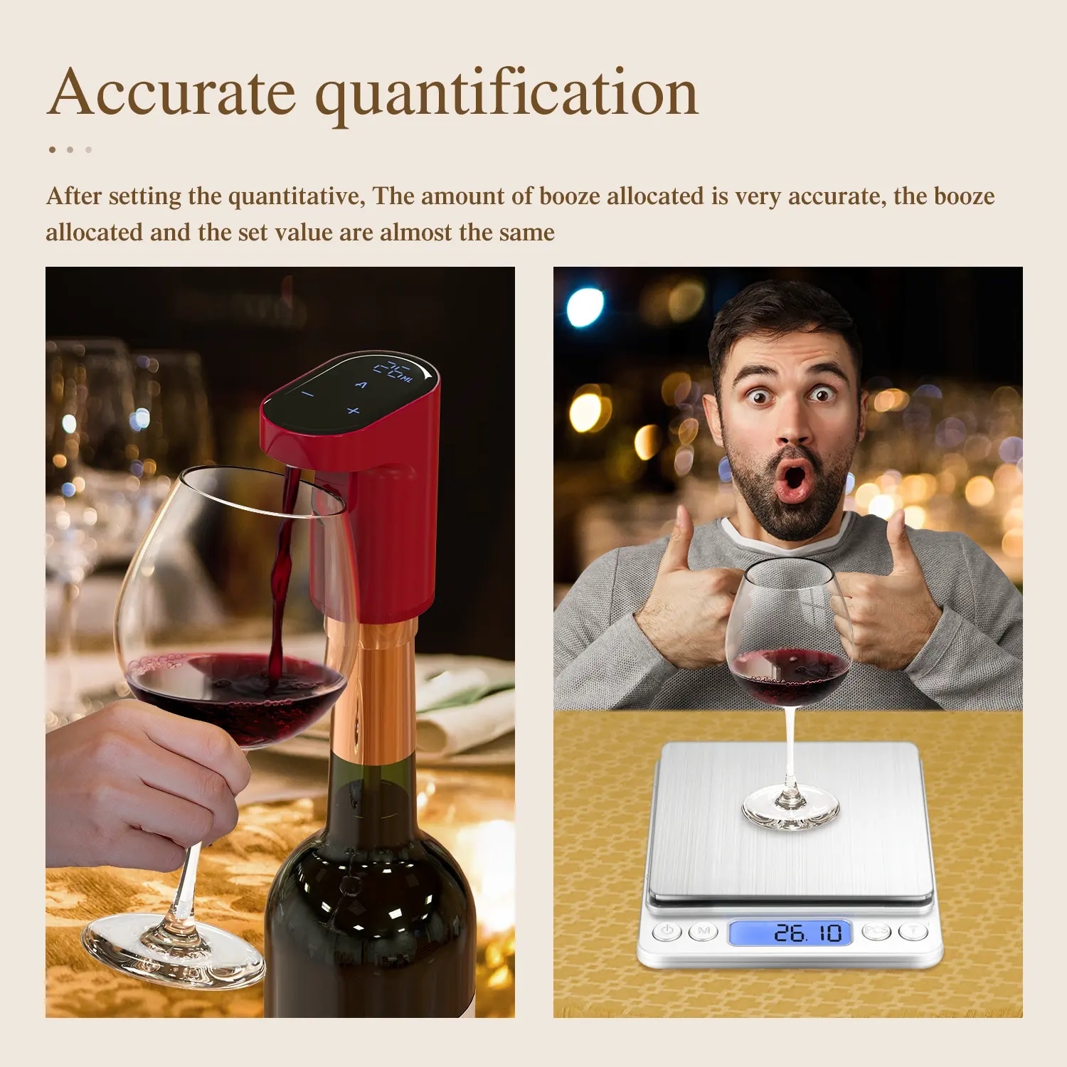 Dozator inteligent de vin si alte bauturi, Functie Decantare Automata ...