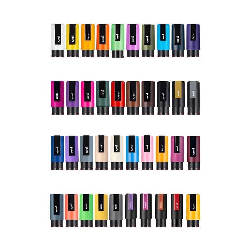 Set 40 Carioci POSCA UNI Mitsubishi 5M, 1.8-2.5mm, varf mediu, vopsea ...