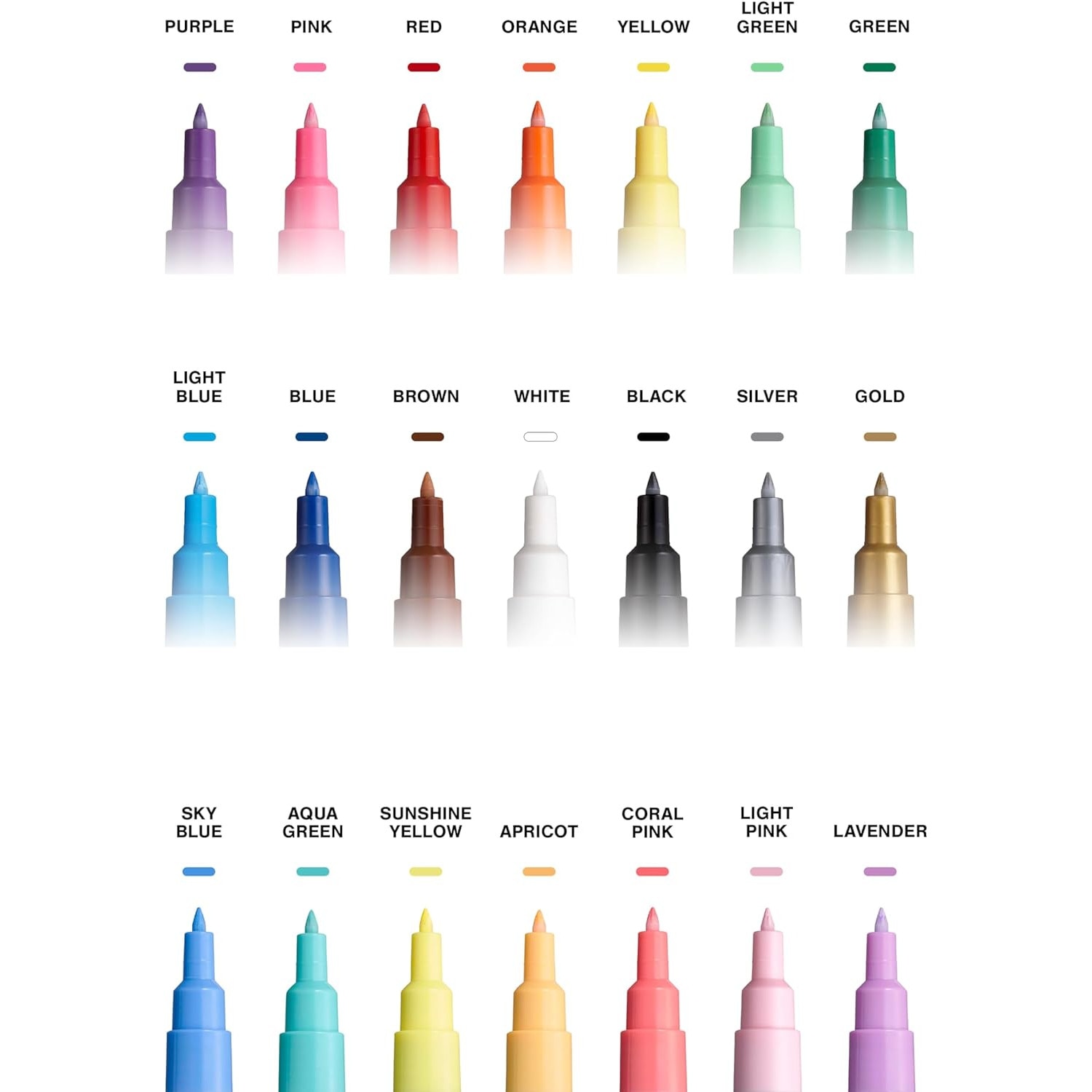 Set 21 Carioci POSCA UNI Mitsubishi 1M, 0.7mm, varf subtire extra fin ...