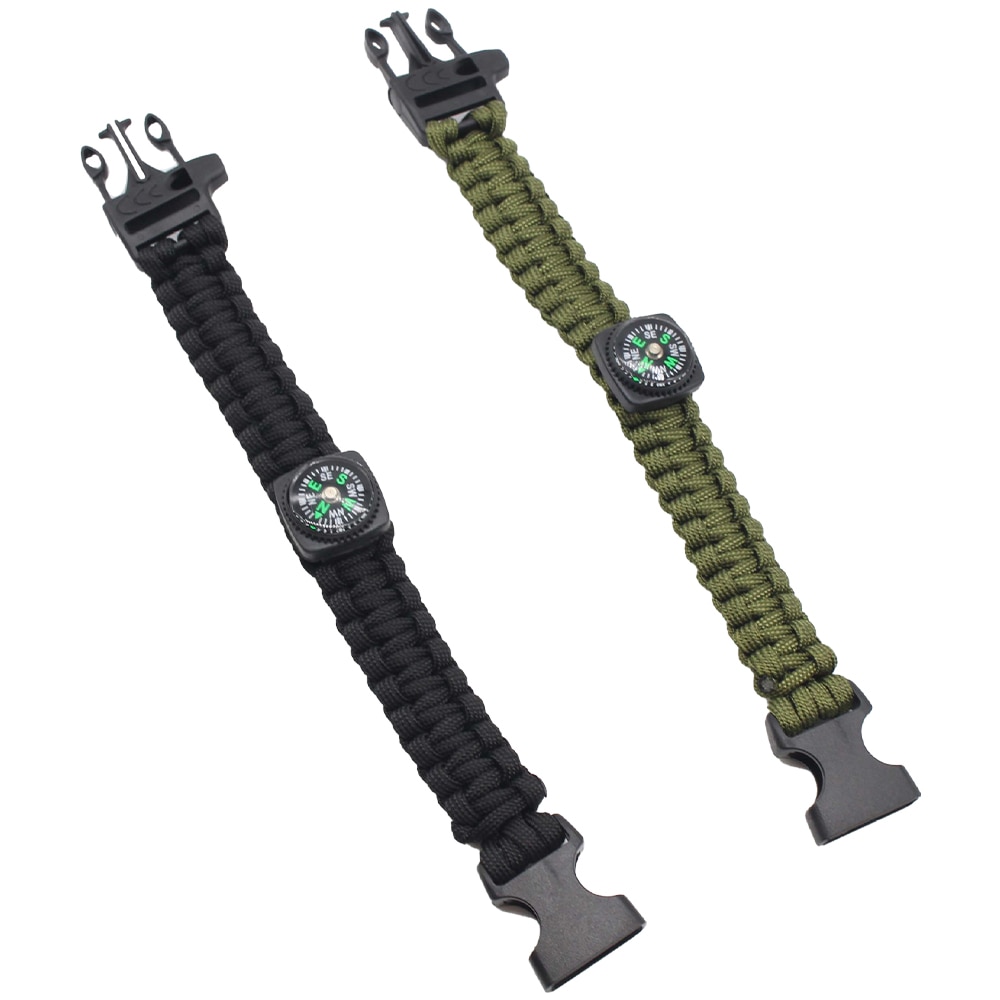Set 2 Supravietuire tip Bratara 5-in-1, Yefound®, busola, fluier de ...