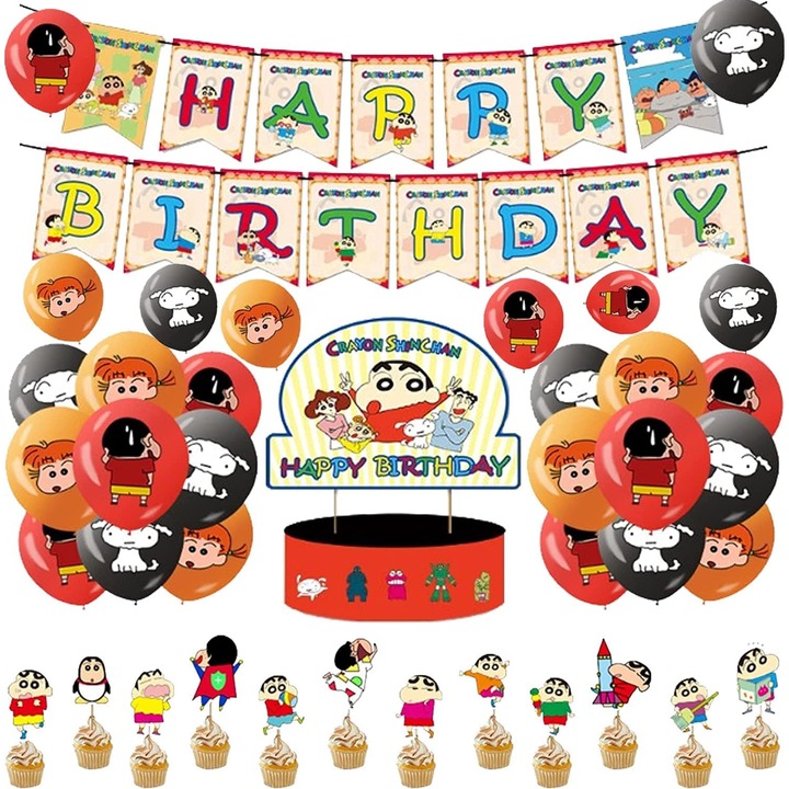 Set petrecere decoratiuni pentru ziua de nastere Creion Shin-chan ...