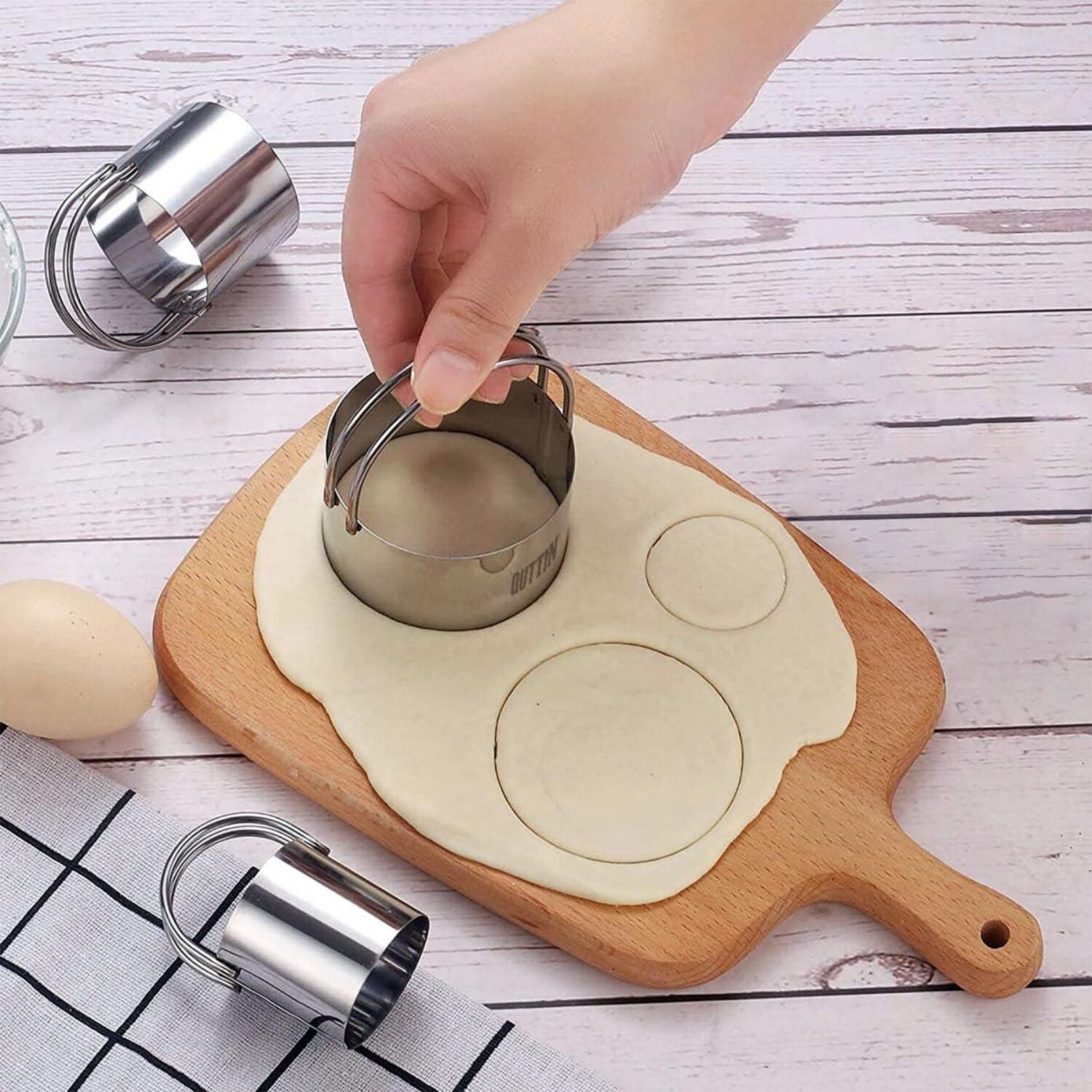 Set 3 forme inox pentru ornare, decupare si plating, cerc, 4-6-8x4 cm ...