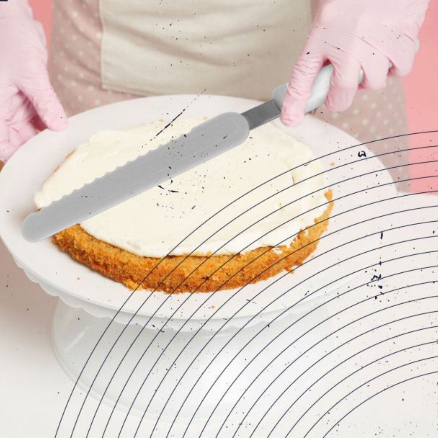 Cutit zimtat de cofetarie pentru taiere si intins crema, plastic uz ...