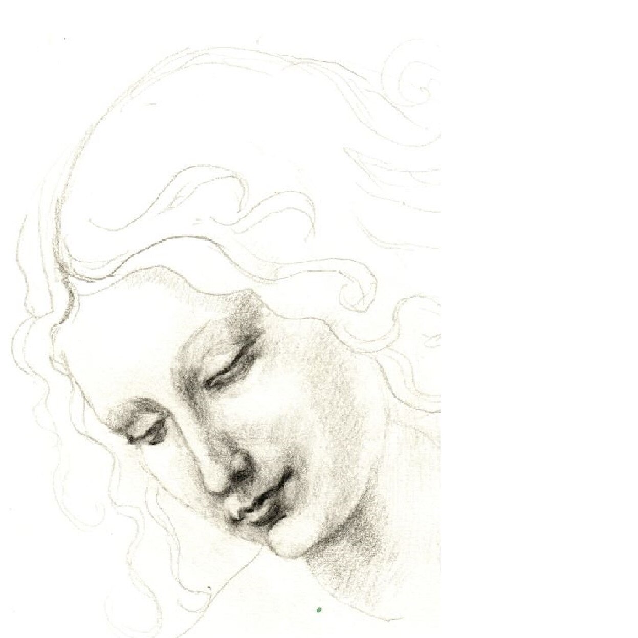 Festmény, Angyali jelenés reneszánsz stílusban, széngrafika papíron ...