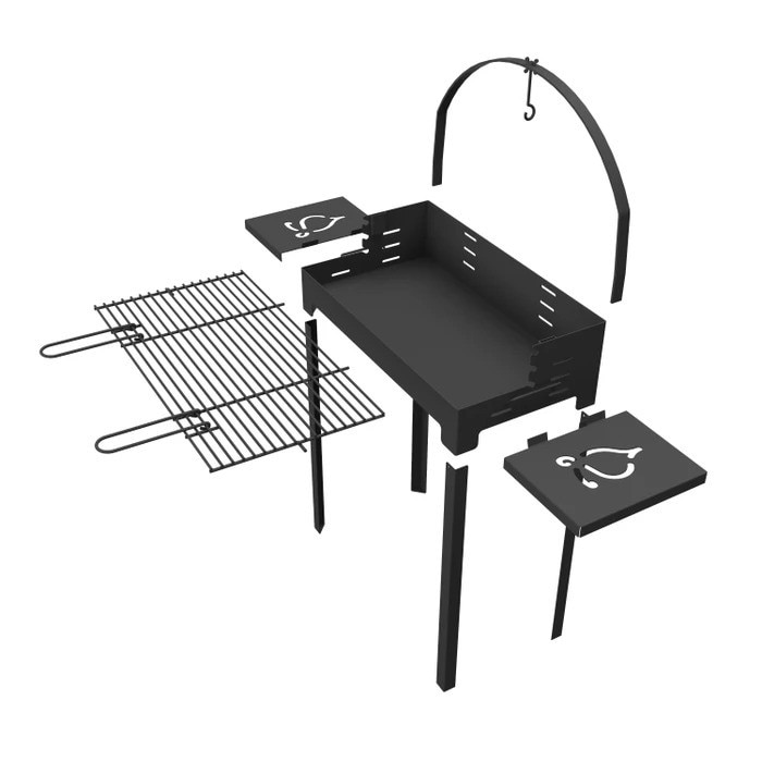 Gratar de gradina, cu carbuni, demontabil, din metal, dimensiuni 110 x ...
