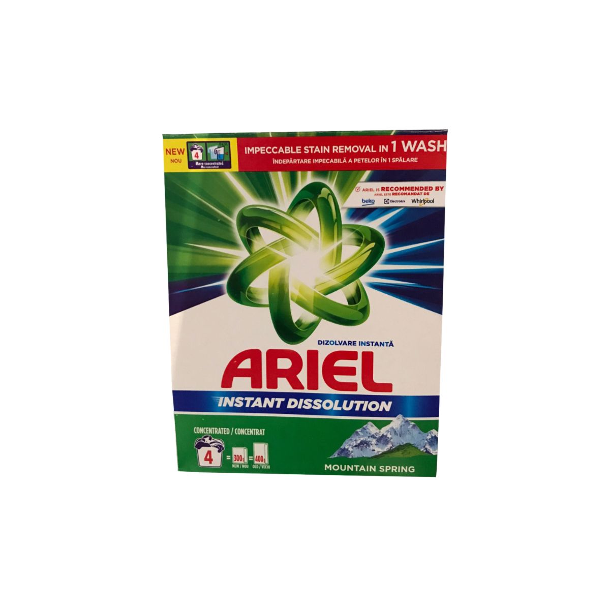 Detergent Ariel pudra automat Mountain Spring, 300 grame, 4 spalari ...