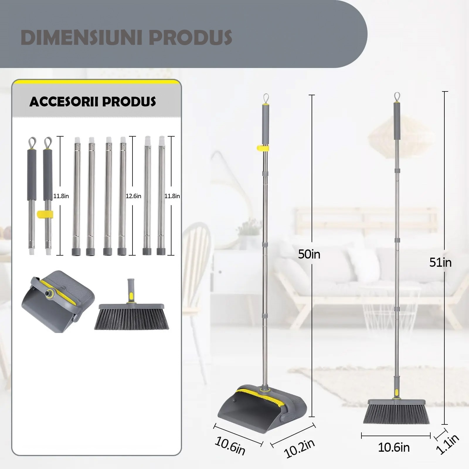 Set Matura si Faras TNS®, Coada de Aluminiu Reglabila pana la 130cm ...