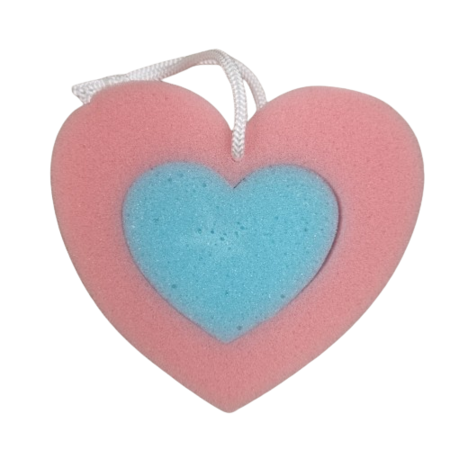 Burete de baie, model inima, roz si albastru, 11.5 x 10 cm - eMAG.ro