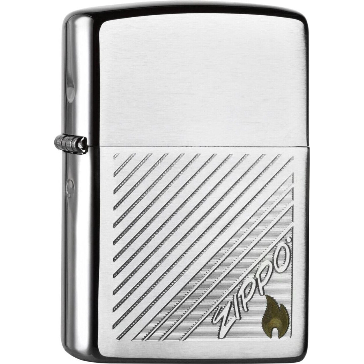 Bricheta, Zippo Stripe Flame, Metal, Argintiu - eMAG.ro