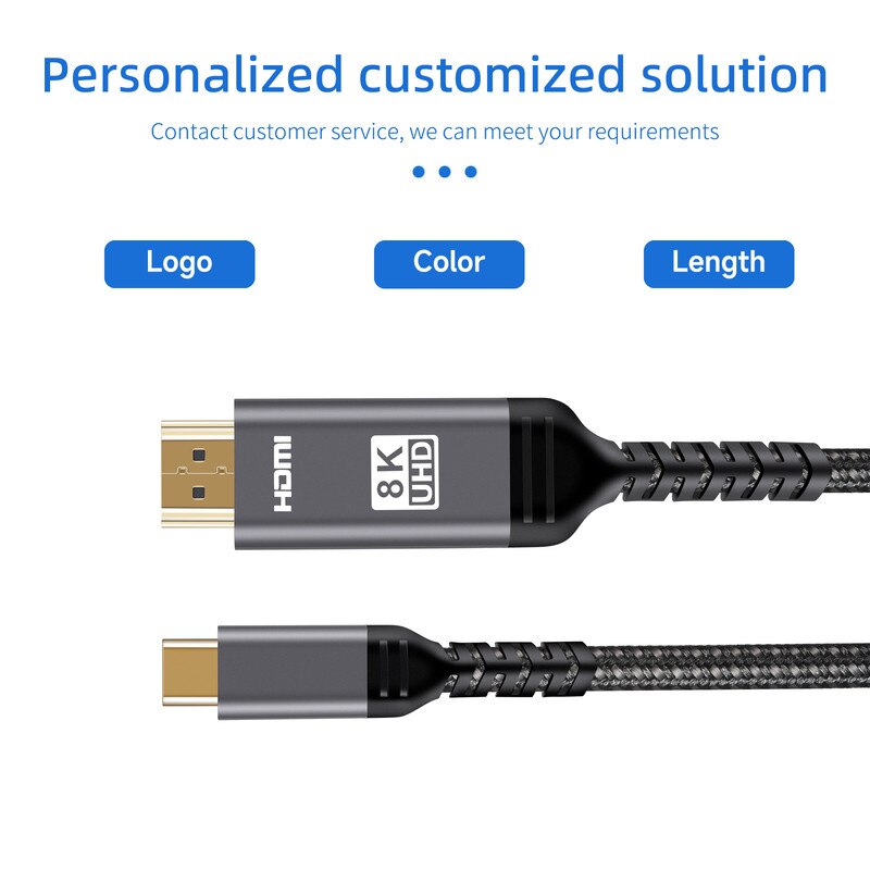Cablu video, CeruleTree, HDMI/USB-C, 8K, 2m, Gri - eMAG.ro