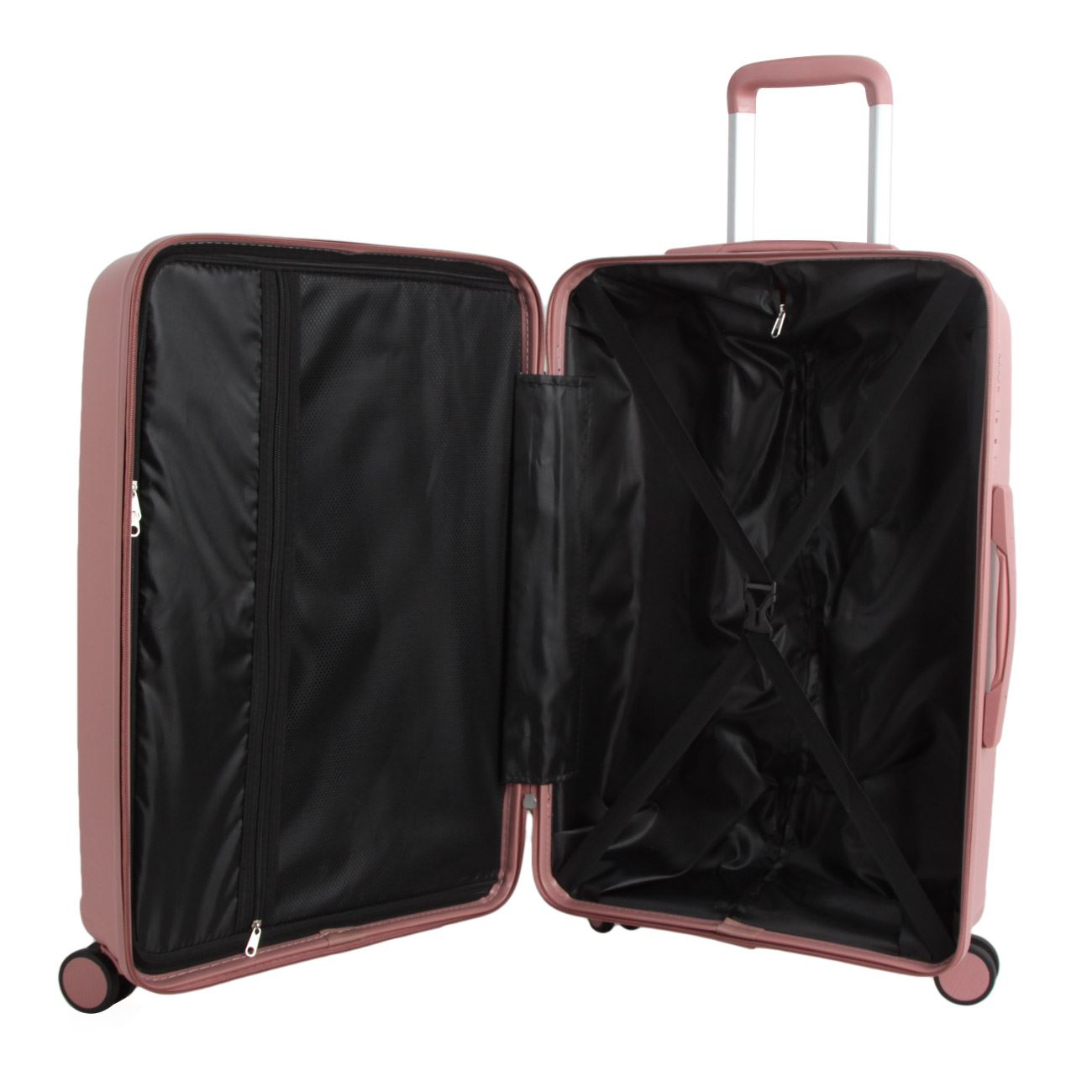 Troler cabina Avion Roz cu Dungi Reliefate 33L 36x21x55, 5cm - eMAG.ro