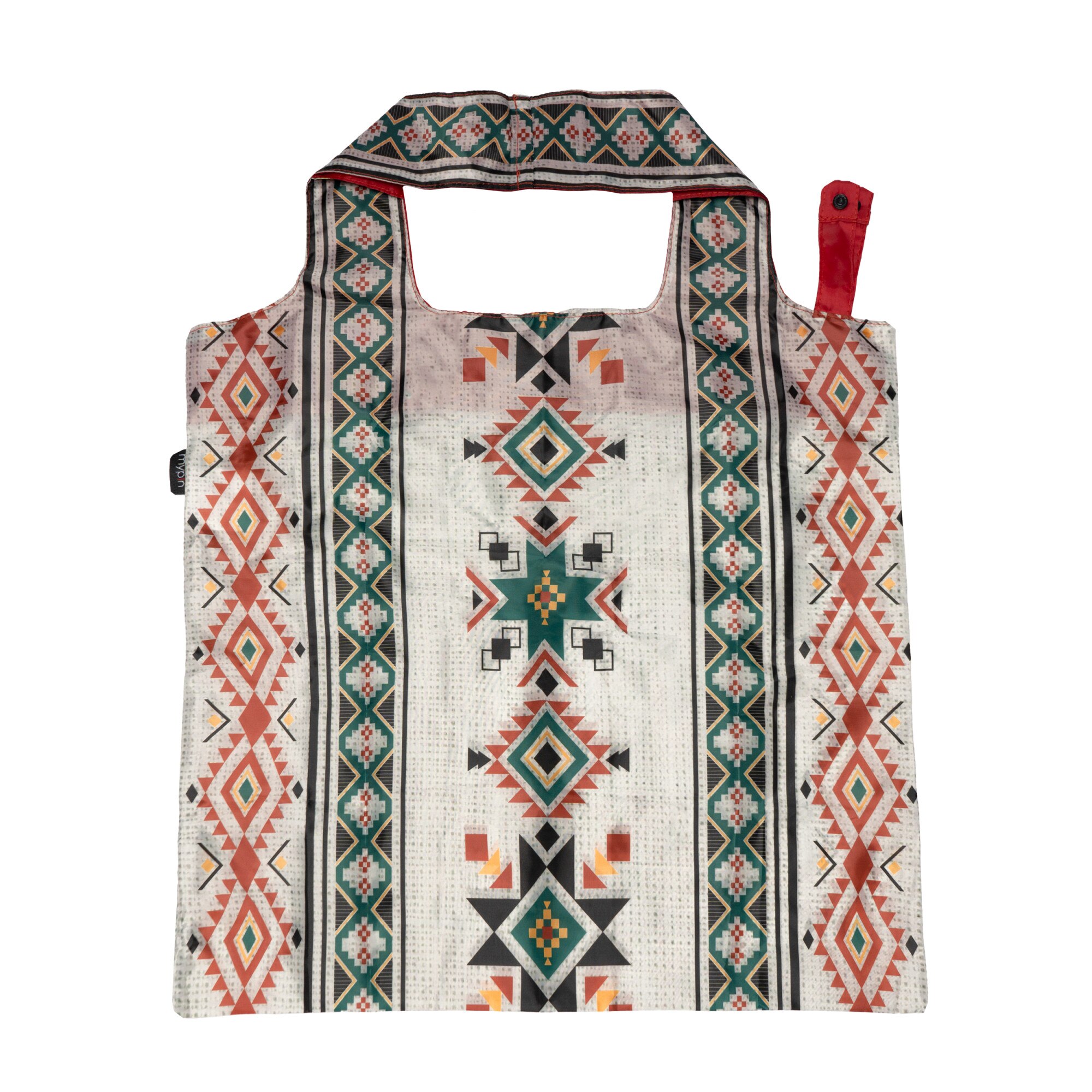 Sacosa pliabila, mypin, din PET reciclat, model cu motiv traditional ...