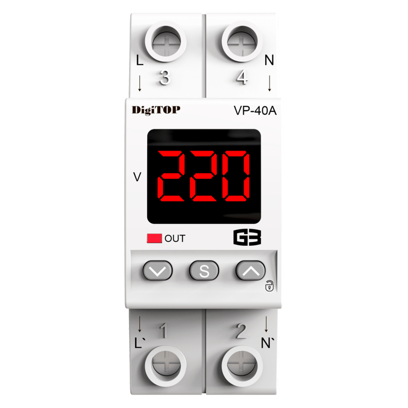 Releu de protectie tensiune monofazat DigiTOP VP-40A G3R - eMAG.ro