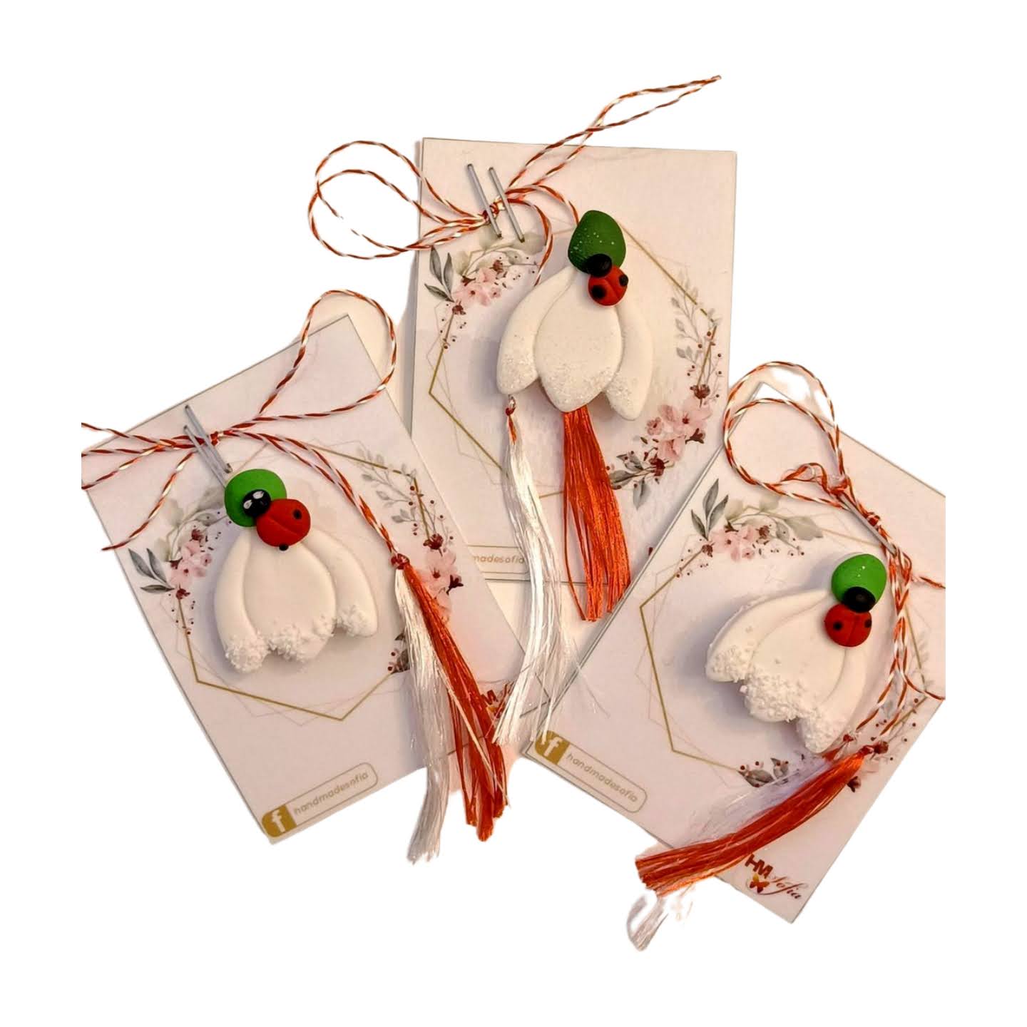 Martisor handmade, Ghiocelul cules din zapada, model traditional, cu ac ...