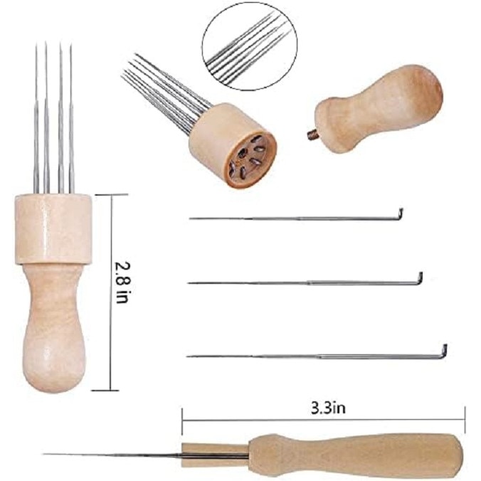 Set instrumente pentru pasla, Lemn/Plastic/Inox, Ace, pentru proiecte ...