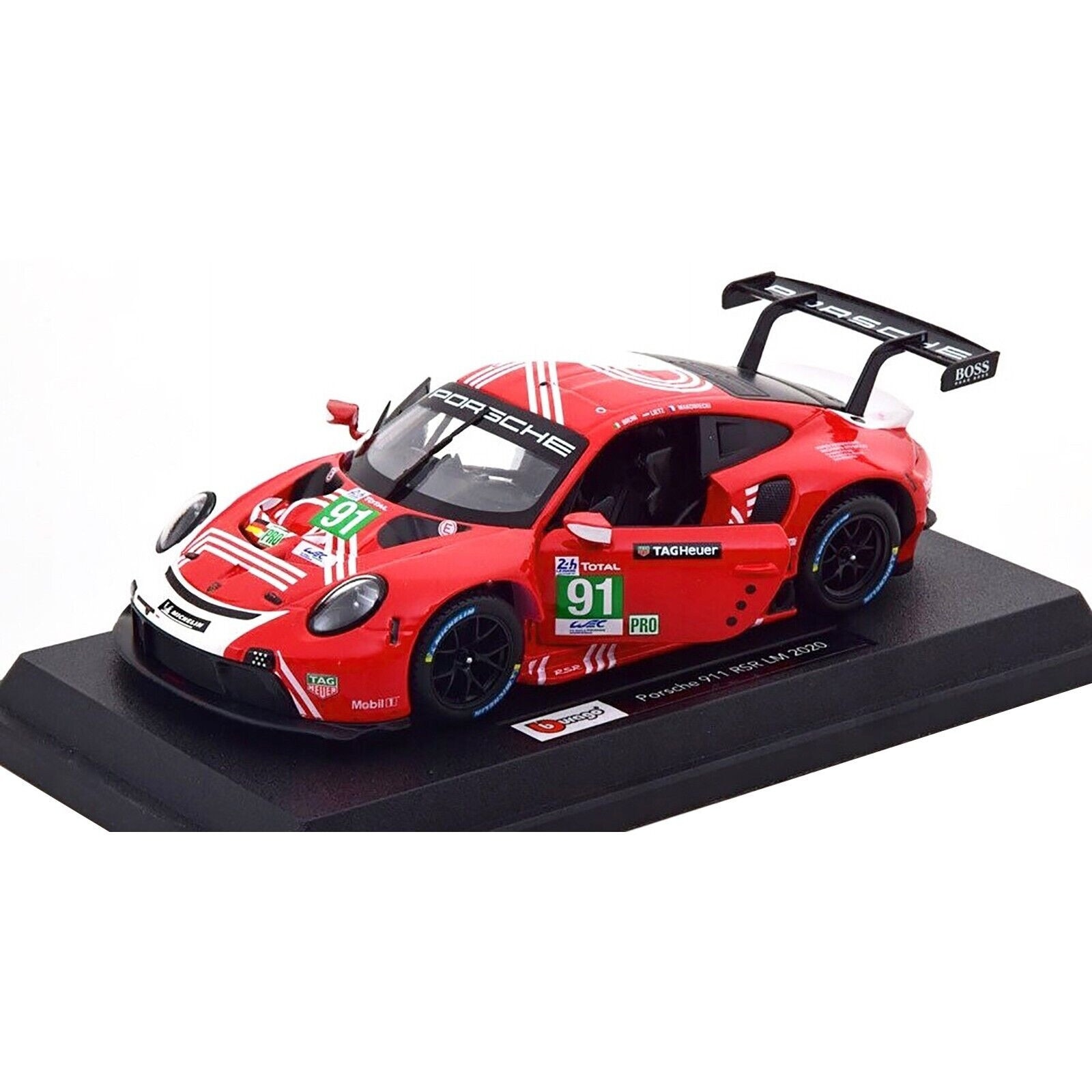 Macheta Porsche 911 RSR LM 2020 rosu/alb - 1/24 Bburago - eMAG.ro