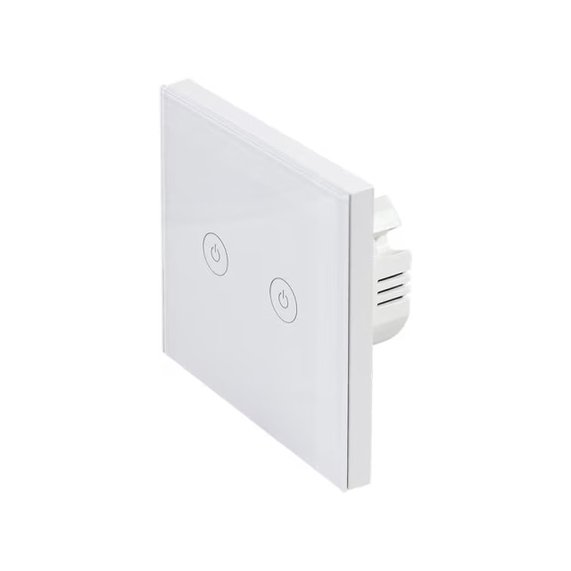 Intrerupator inteligent dublu cu touch Brius™, Wi-Fi, cu nul, sticla ...