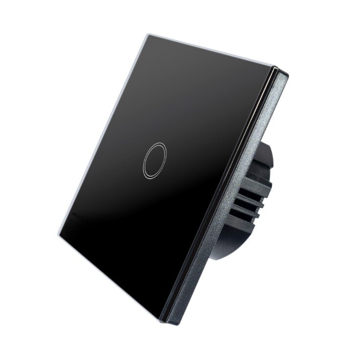 Intrerupator simplu cu touch Brius™, cu nul, sticla securizata, ignifug ...