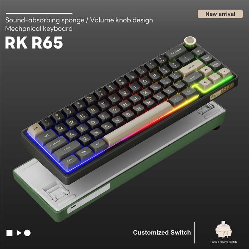 Tastatura mecanica gaming Royal Kludge, 65 taste, hotswap, RGB ...