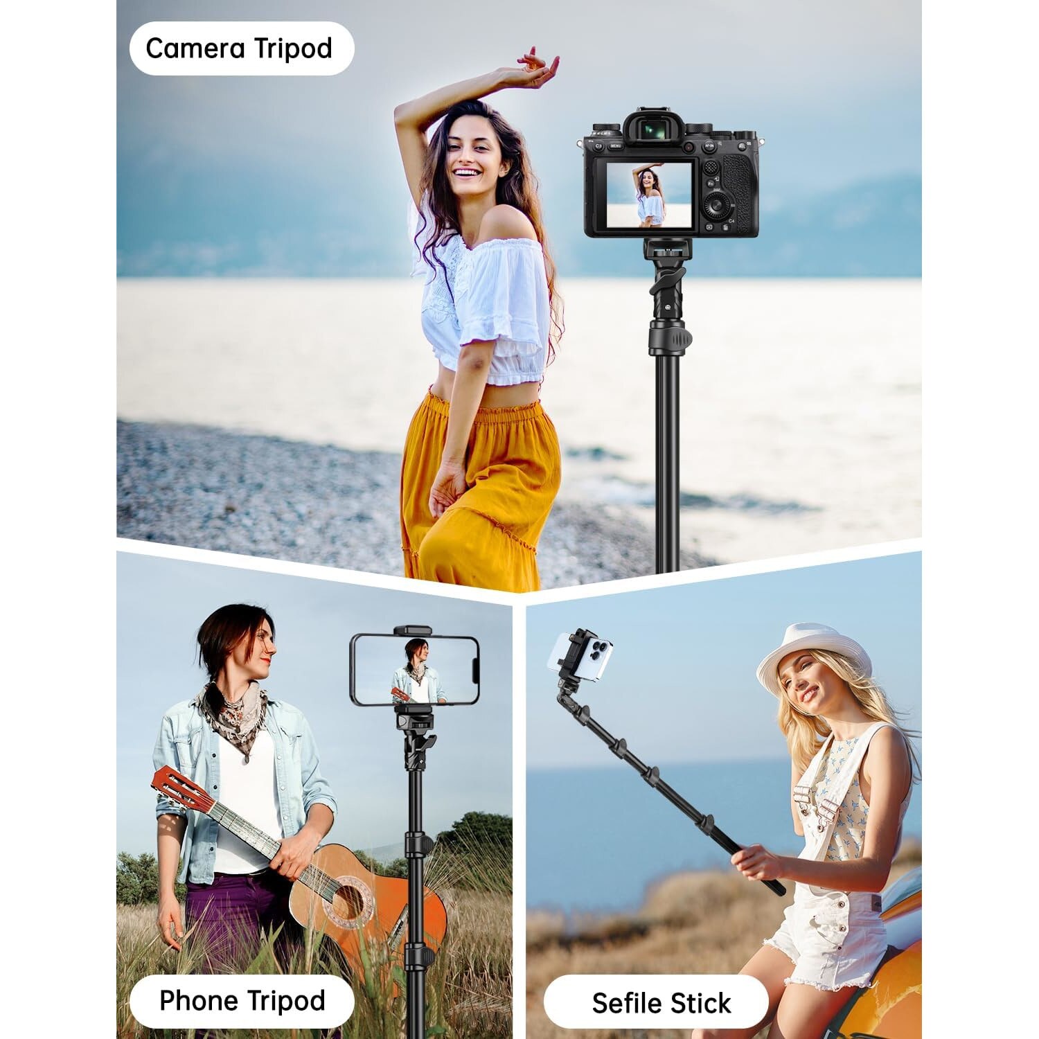 Trepied selfie stick extensibil pentru telefon mobil, smartphone de 180 ...
