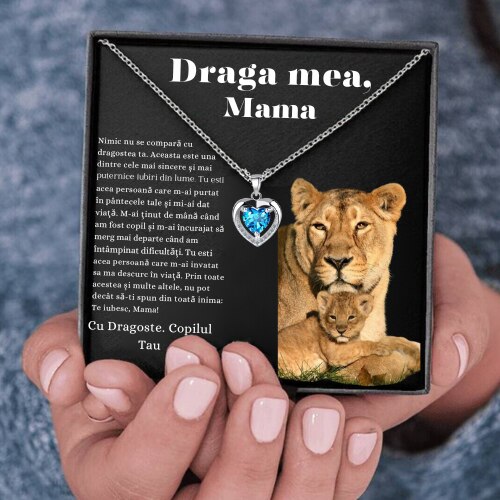 Set Cadou Colier Argint 925, cutiuta personalizata cu felicitare de ...