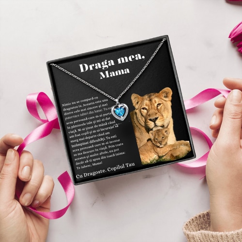 Set Cadou Colier Argint 925, cutiuta personalizata cu felicitare de ...