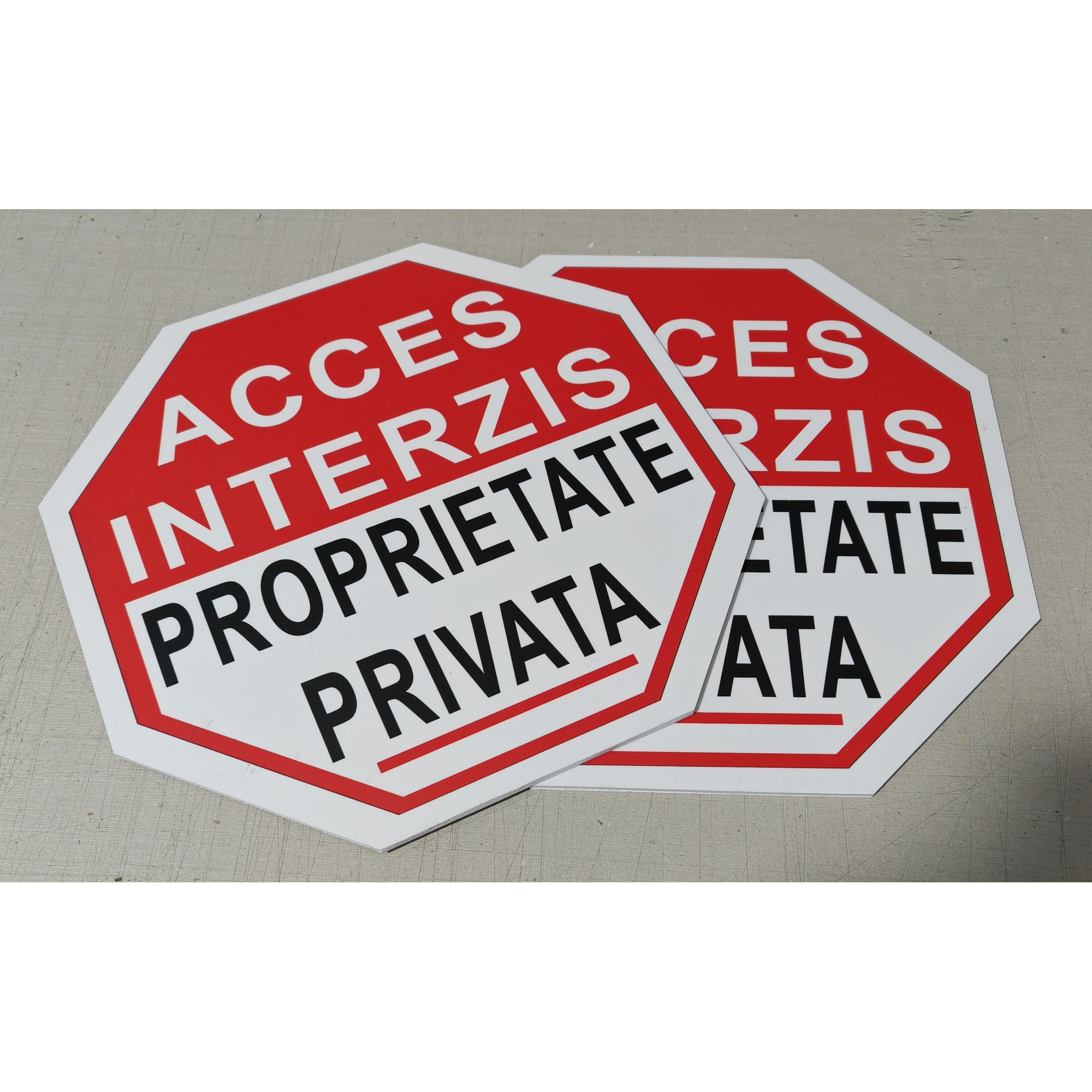 Set 2 indicatoare avertizare Accces Interzis Proprietate Privata ...
