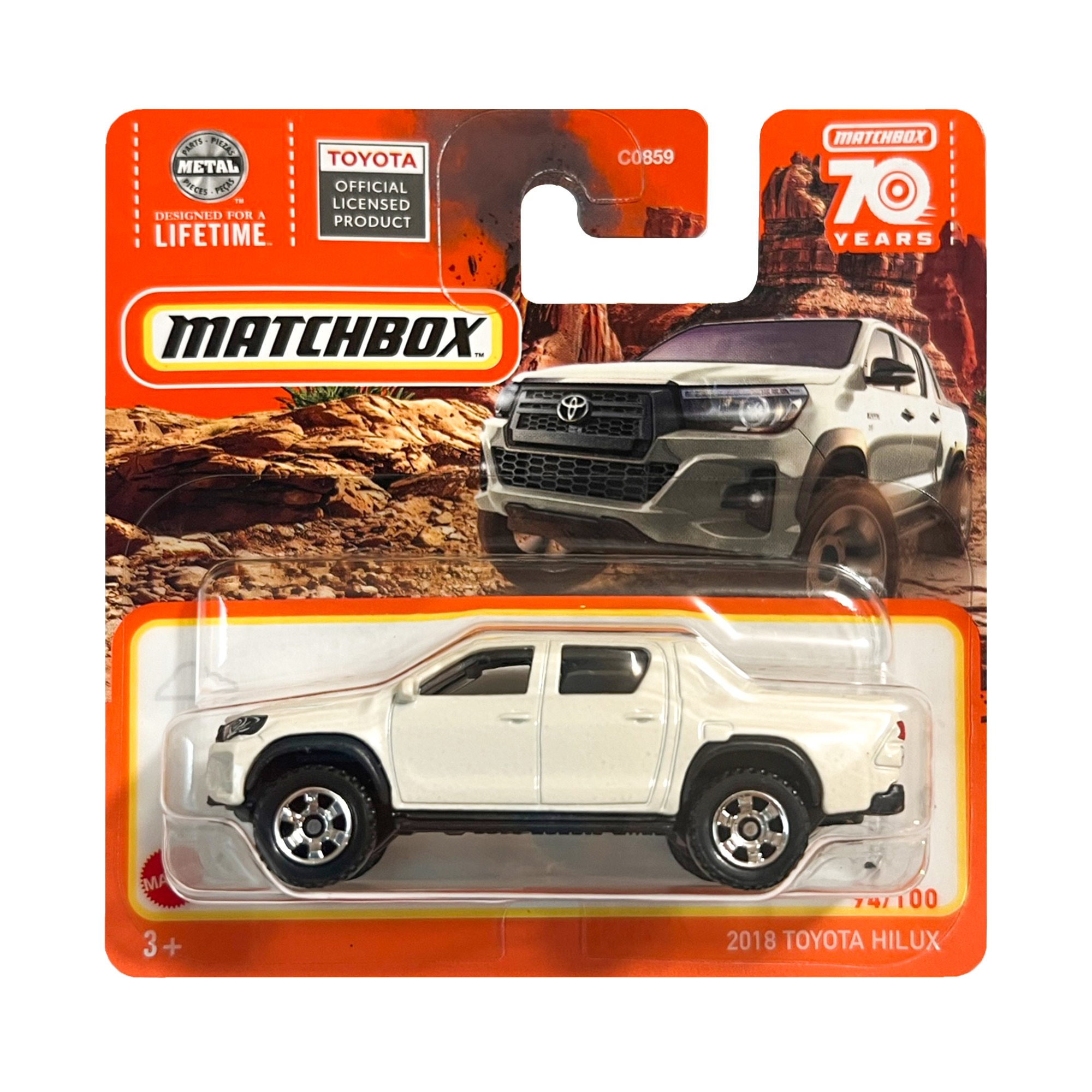 Метална кола Matchbox Toyota Hilux 2018 г. 1:64 бяла - eMAG.bg