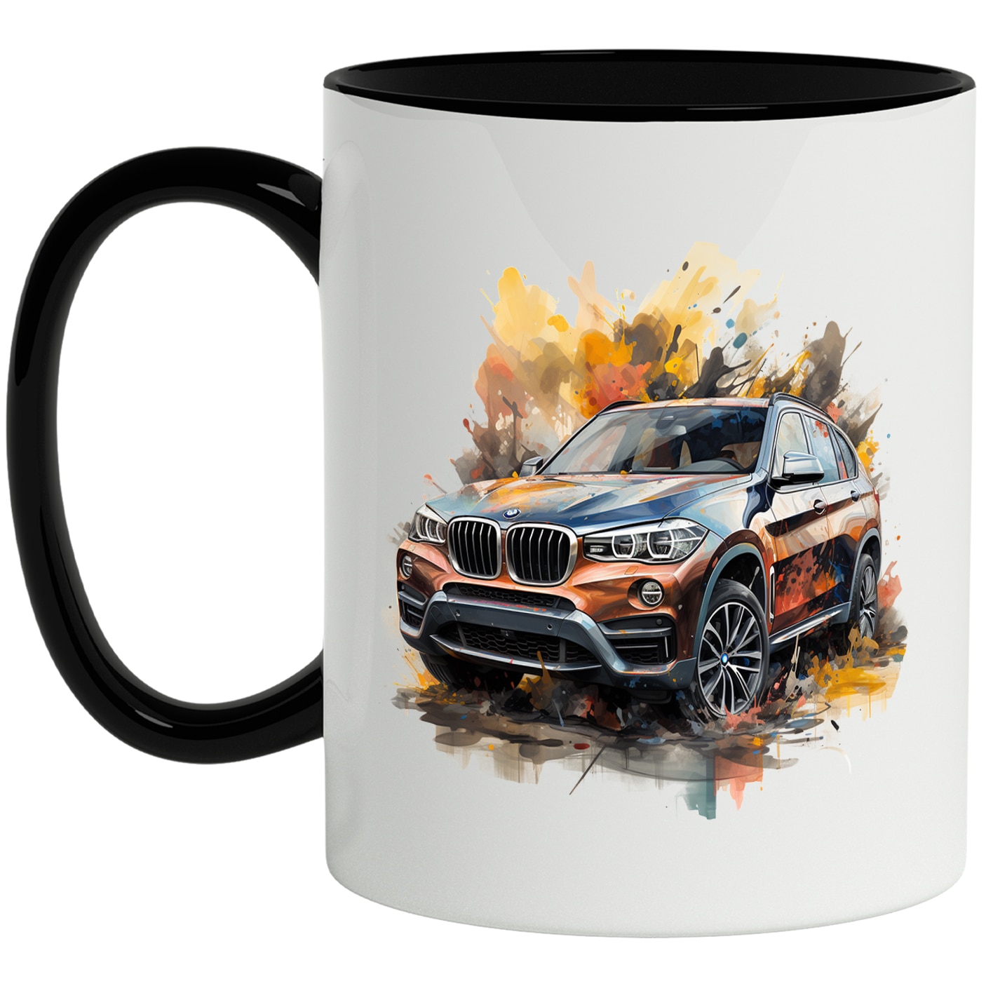 Чаша с автомобил BMW, марка, пръскаща боя, илюстрация, многоцветна 330 ...