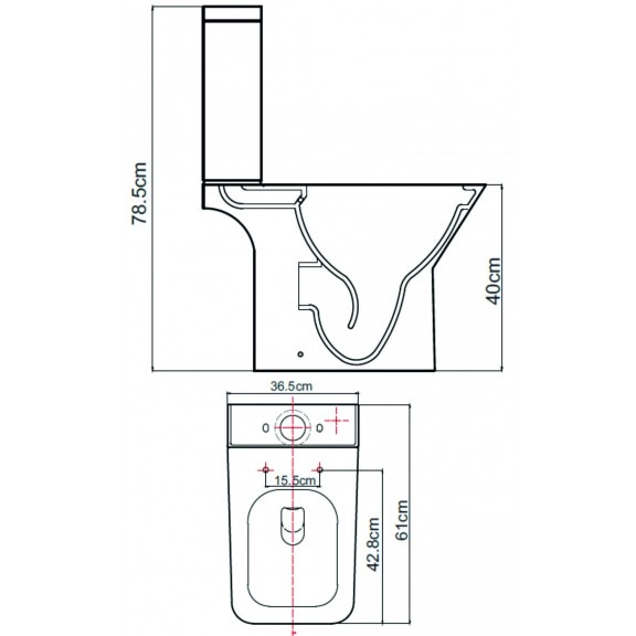 Моноблок тоалетна чиния Inter Ceramic 7737 NANO, Rimless(без ръб ...