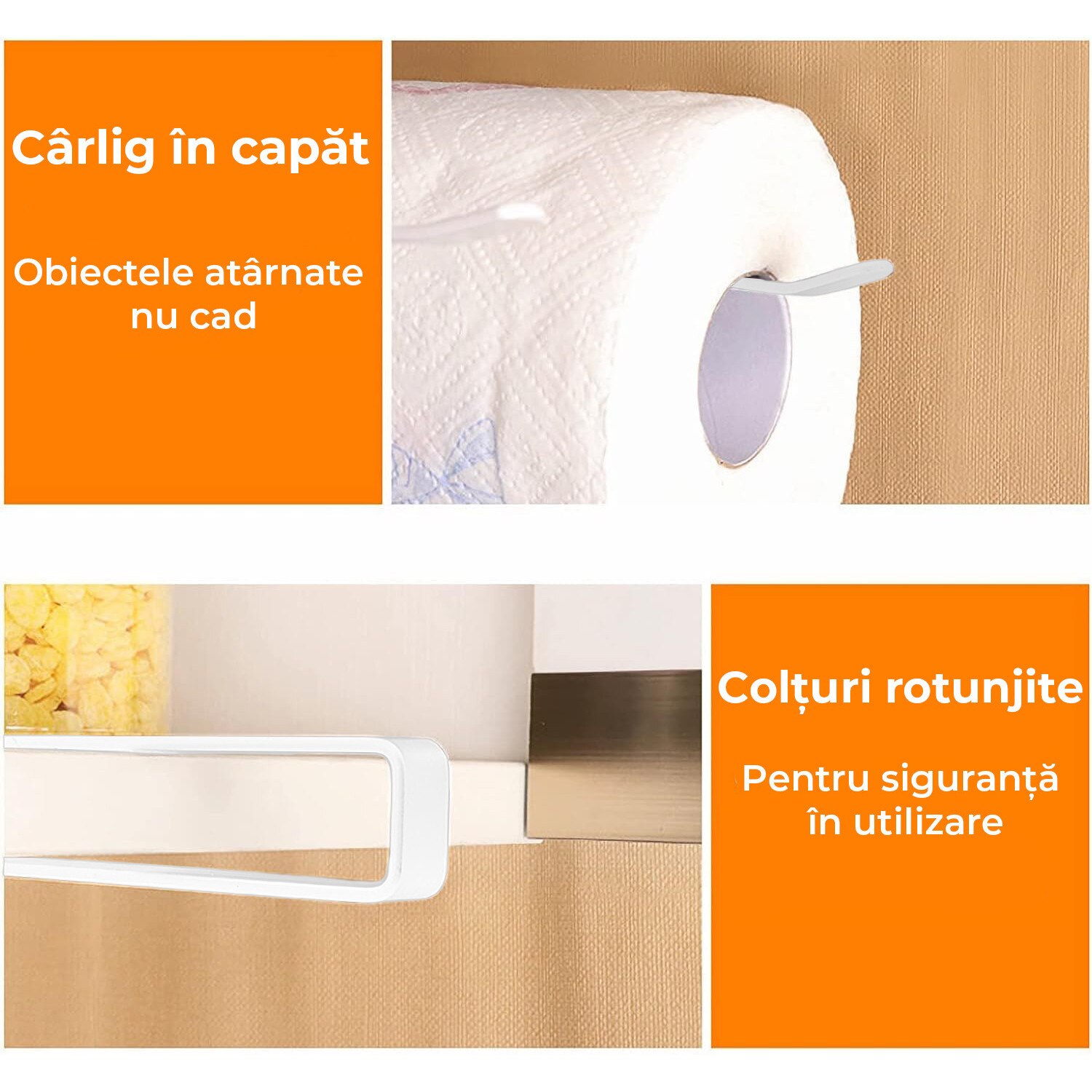 Suport pentru Rola Mare de Hartie, Bukate, Alb, 26 cm, Integrare in ...