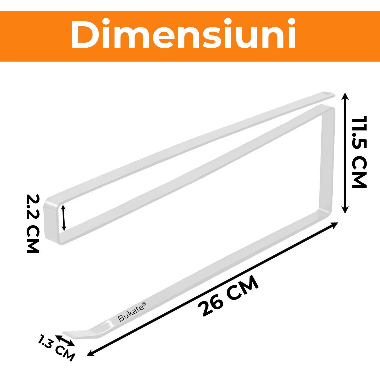 Suport pentru Rola Mare de Hartie, Bukate, Alb, 26 cm, Integrare in ...