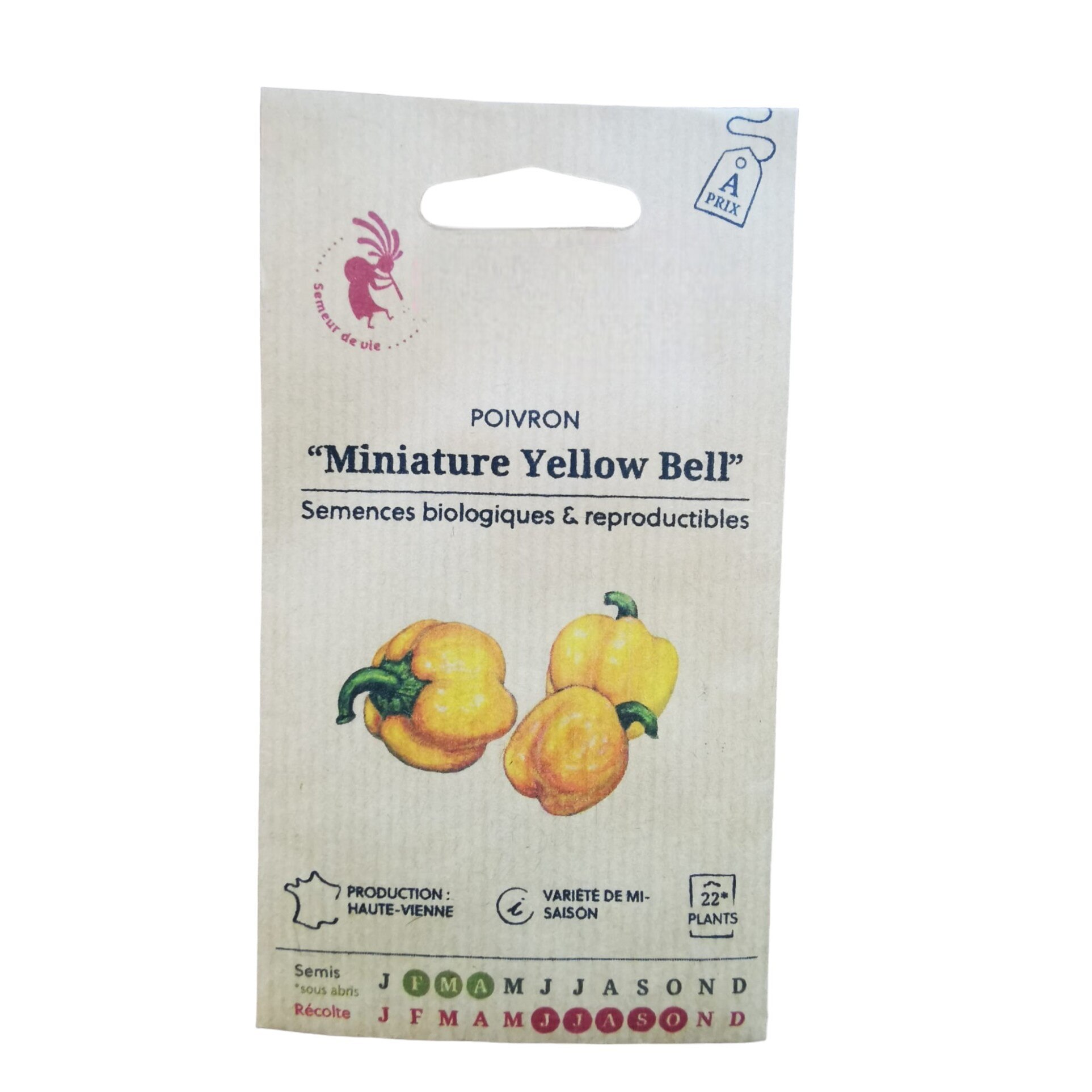 Традиционни семена от пипер "Miniature Yellow Bell", сертифицирани био ...