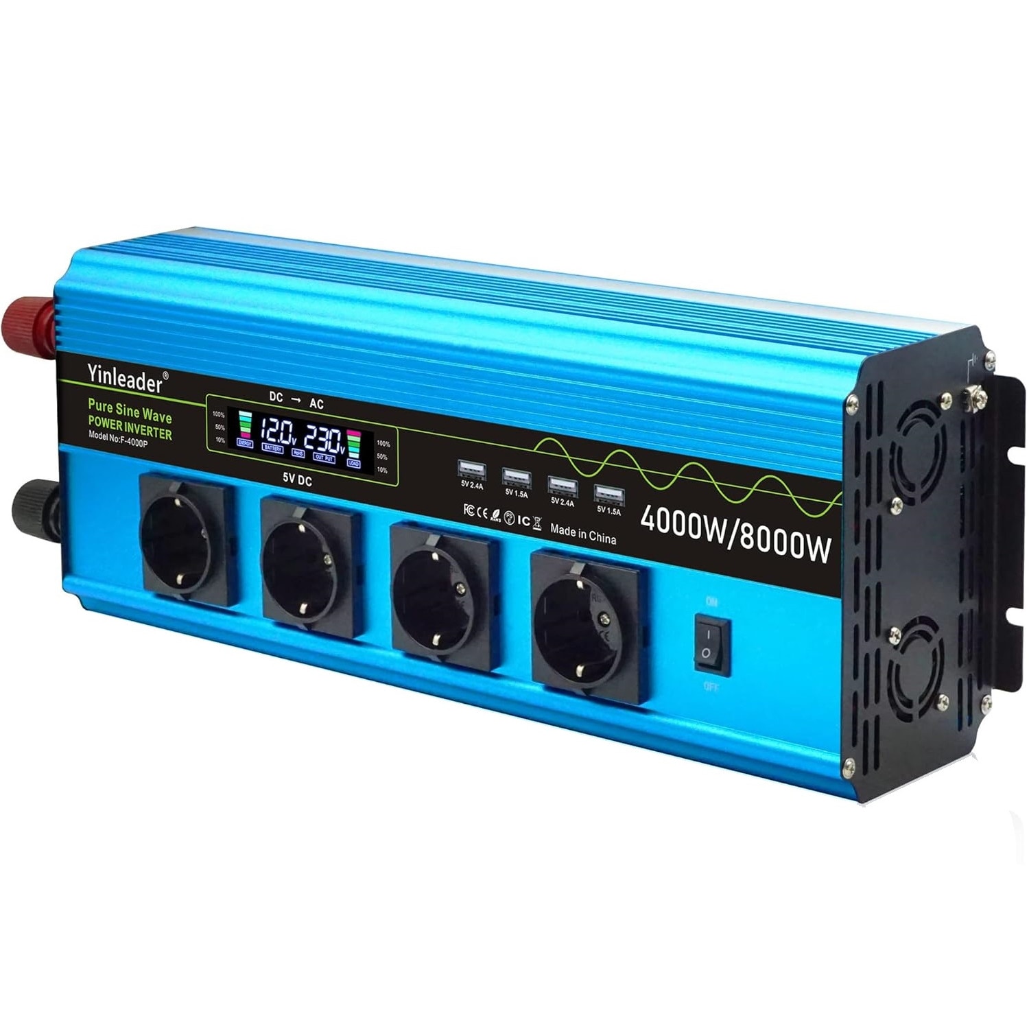 Invertor sinusoidal pur, YinLeader, cu comutator, protectii multiple ...