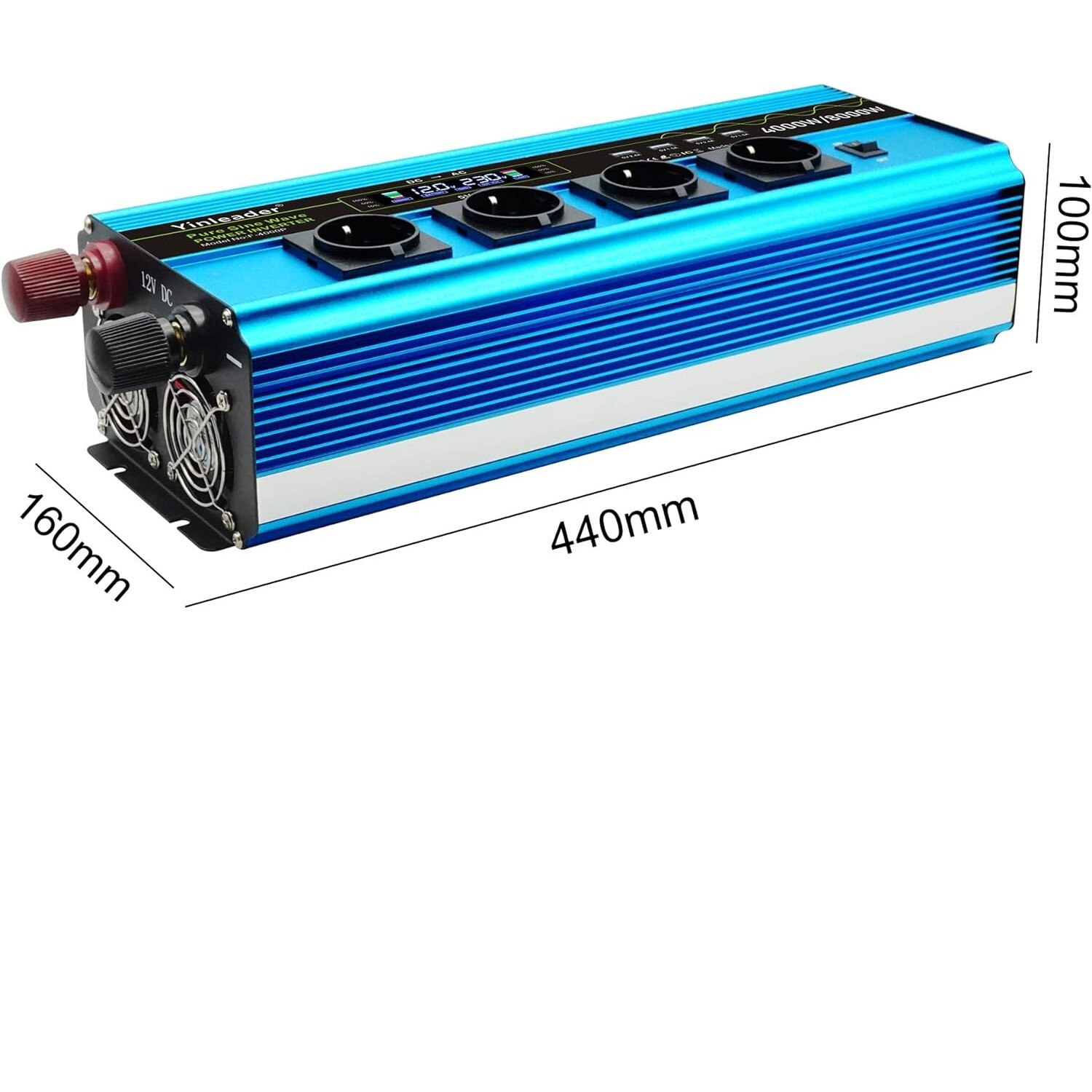 Invertor sinusoidal pur, YinLeader, cu comutator, protectii multiple ...