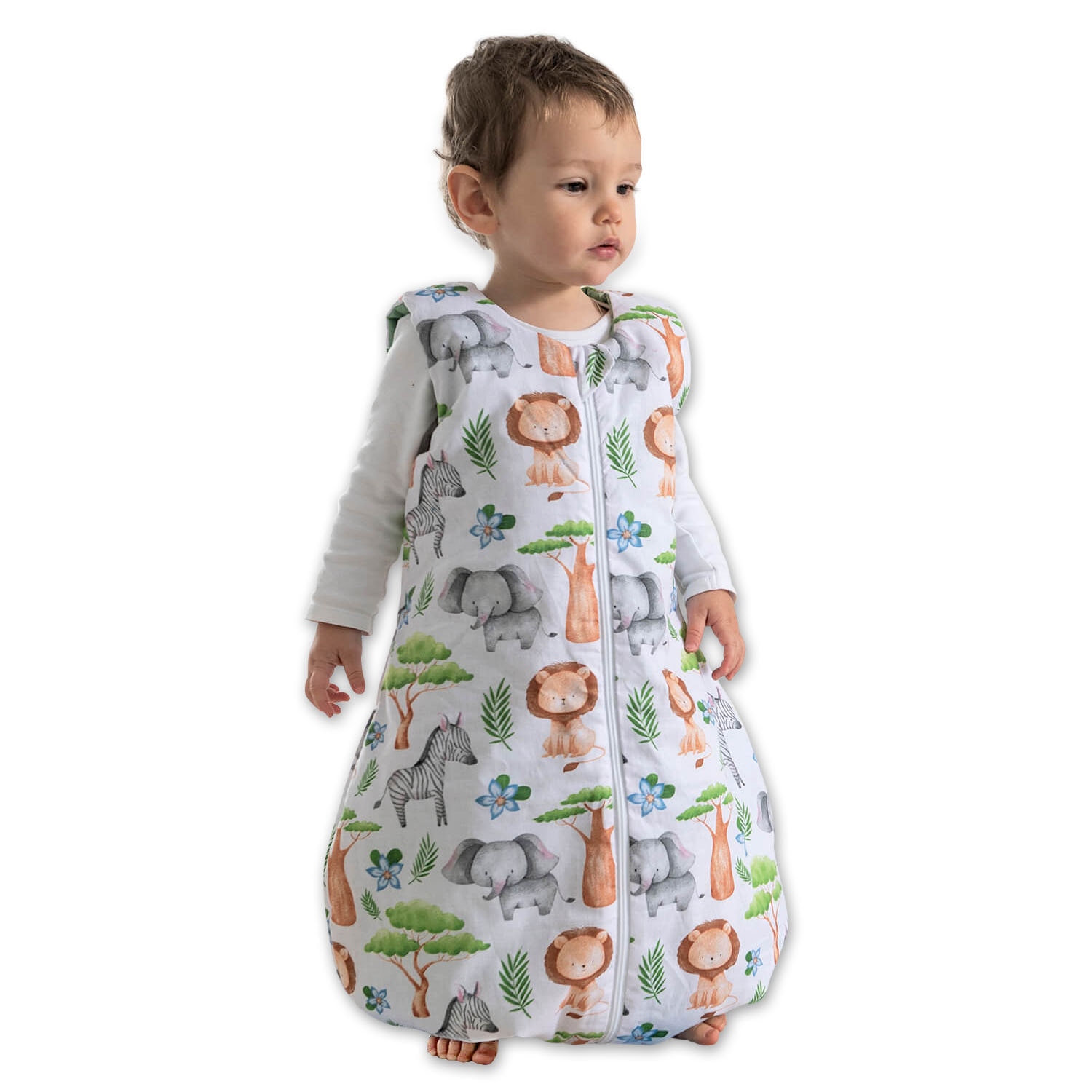 Sac de dormit cu picioare pentru copii 18-36 luni Kidizi Safari, 1 tog ...