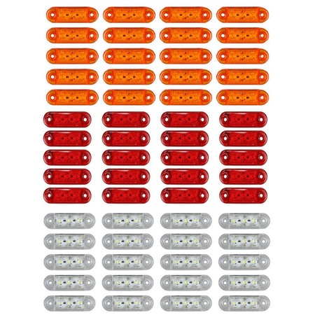 Set 60 buc Lampa gabarit laterala mini, 6.5 cm, 3 SMD, 12-24V portocale ...